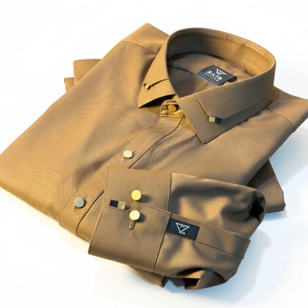 Mustered Suit in Wash n Wear Fabric with Double Colar Style